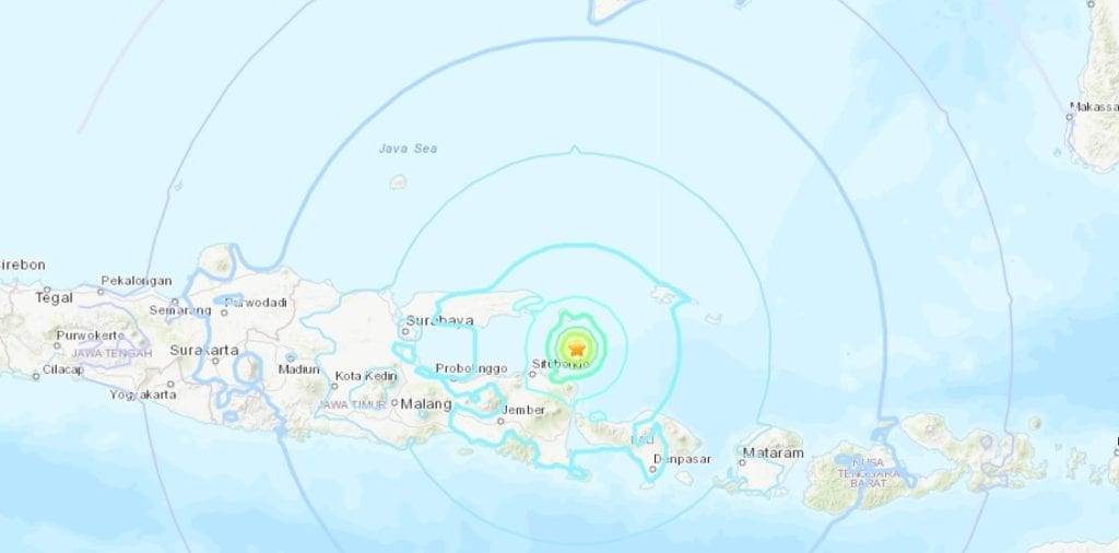 Bali Indonesia struck by 6.0 magnitude earthquake